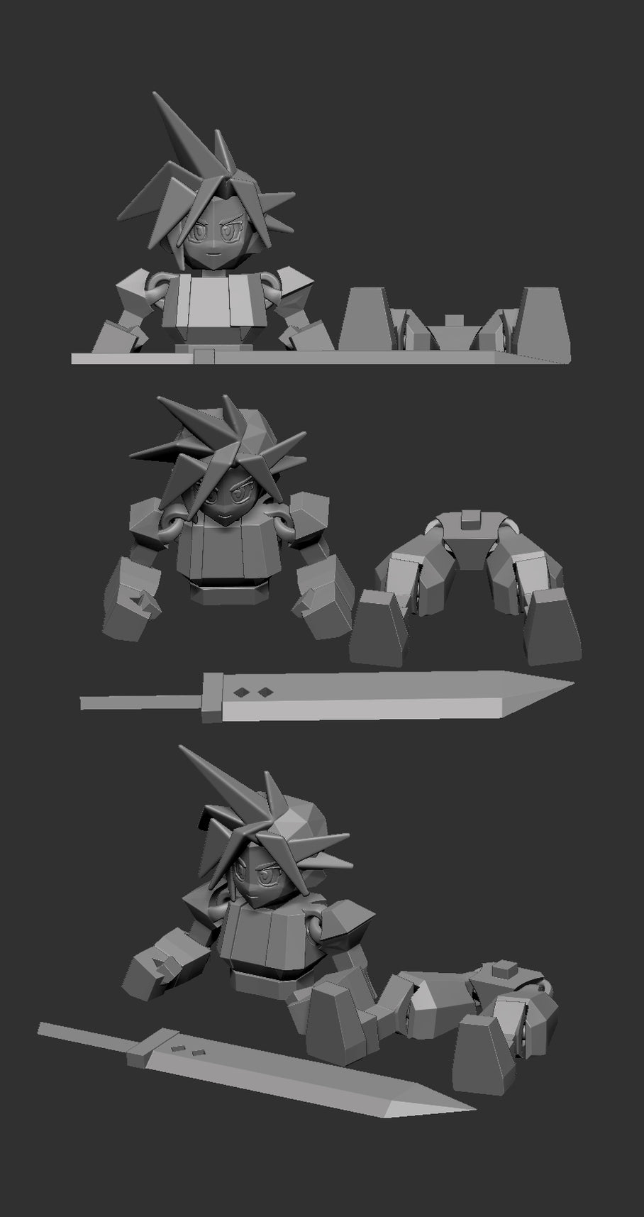 Flexi Low Poly Cloud Strife — Nikko Industries