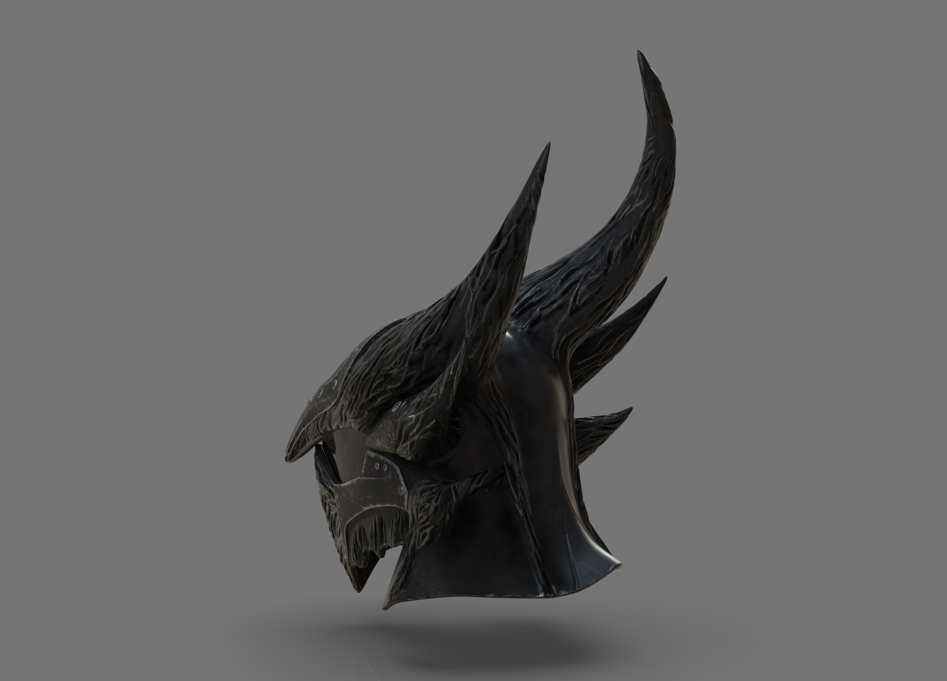 Skyrim Daedric Helmet Side View