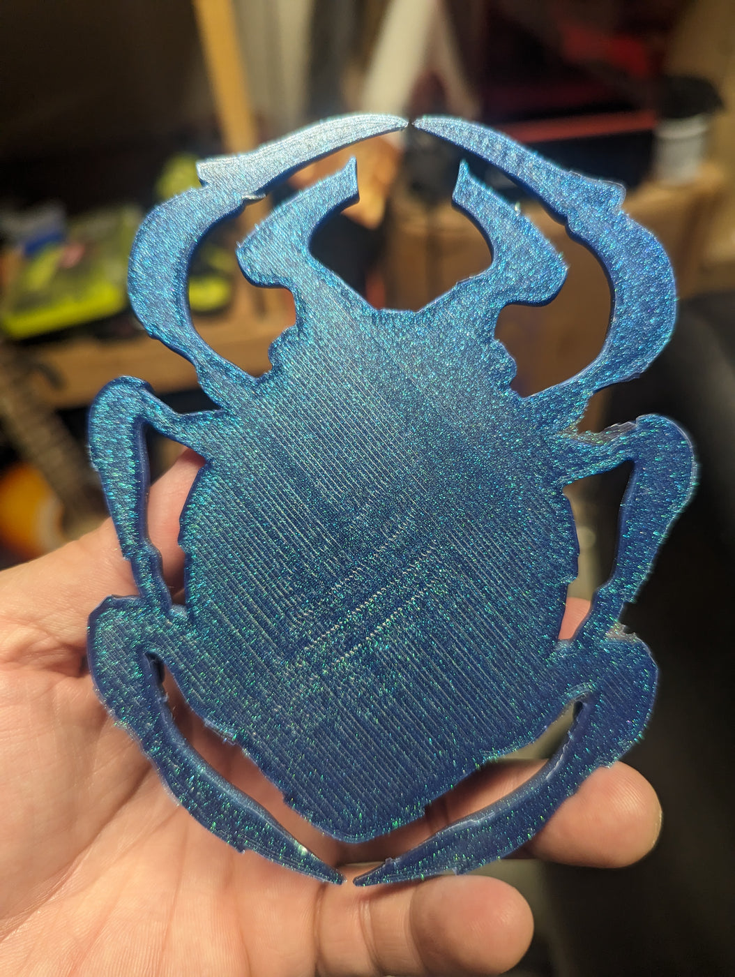 Static Blue Beetle Scarab — Nikko Industries