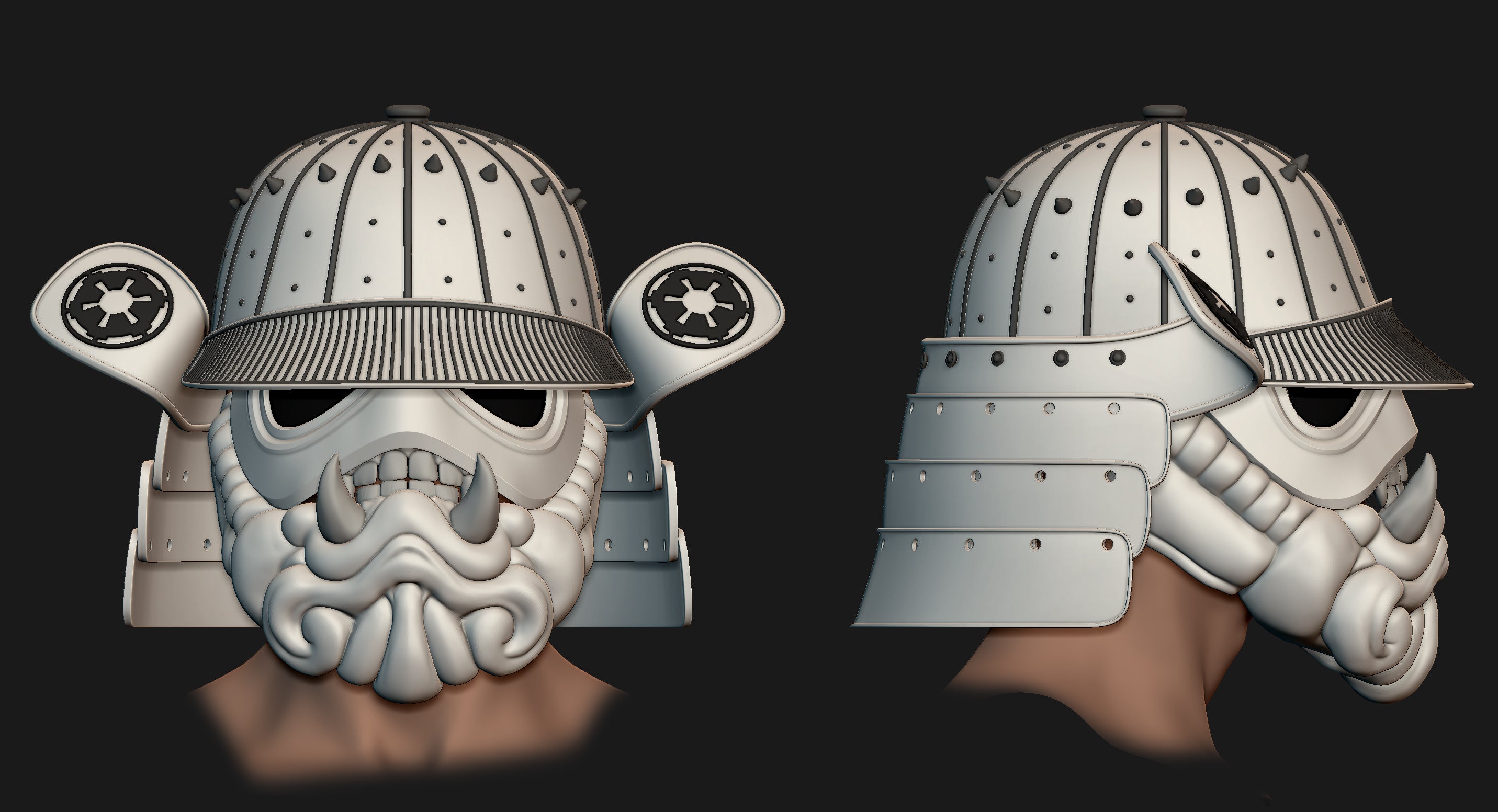 Stormtrooper Samurai Oni Helmet STL — Nikko Industries